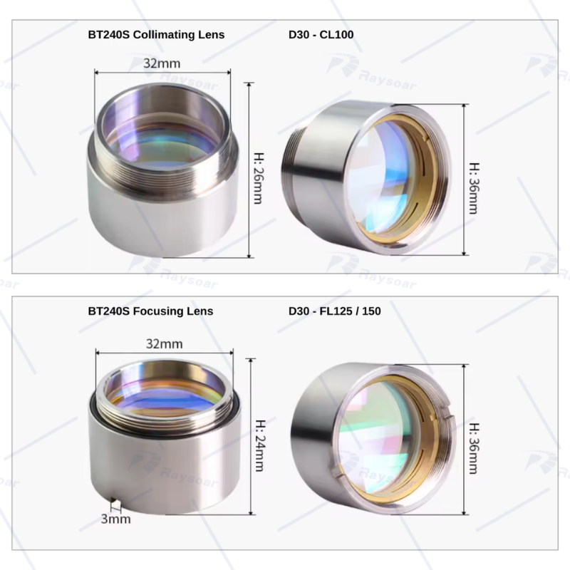Laser Focusing Lens and Collimating Lens Assembly for Raytools BT240S